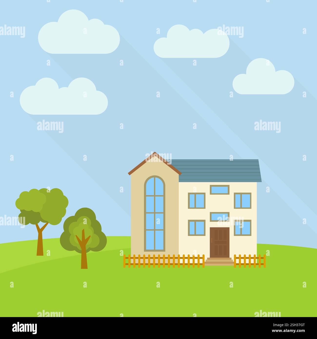 Trees house in backdrop Stock Vector Images - Alamy