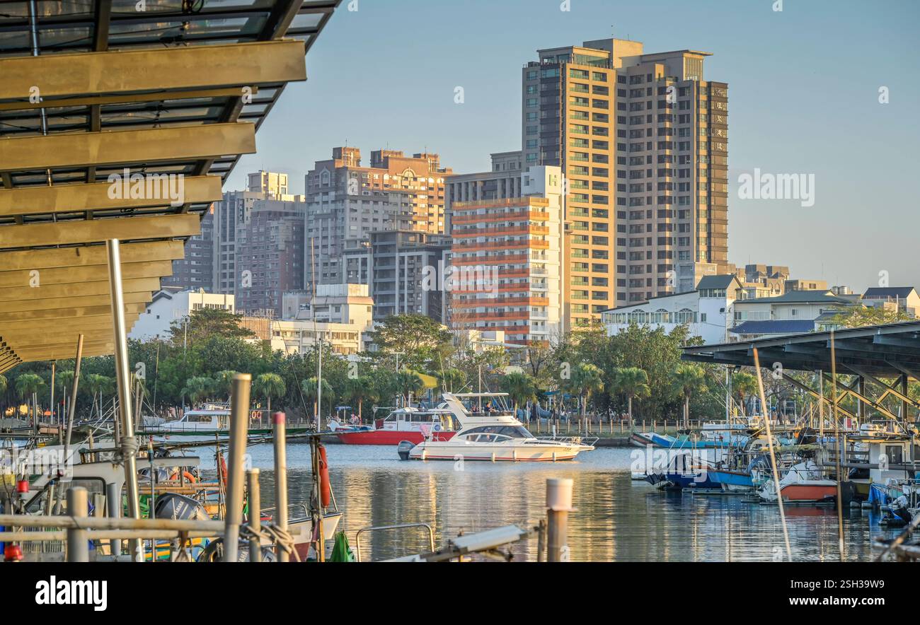 Boote, Yachten, Anping Harbour, Wohnhäuser, South District, Tainan ...