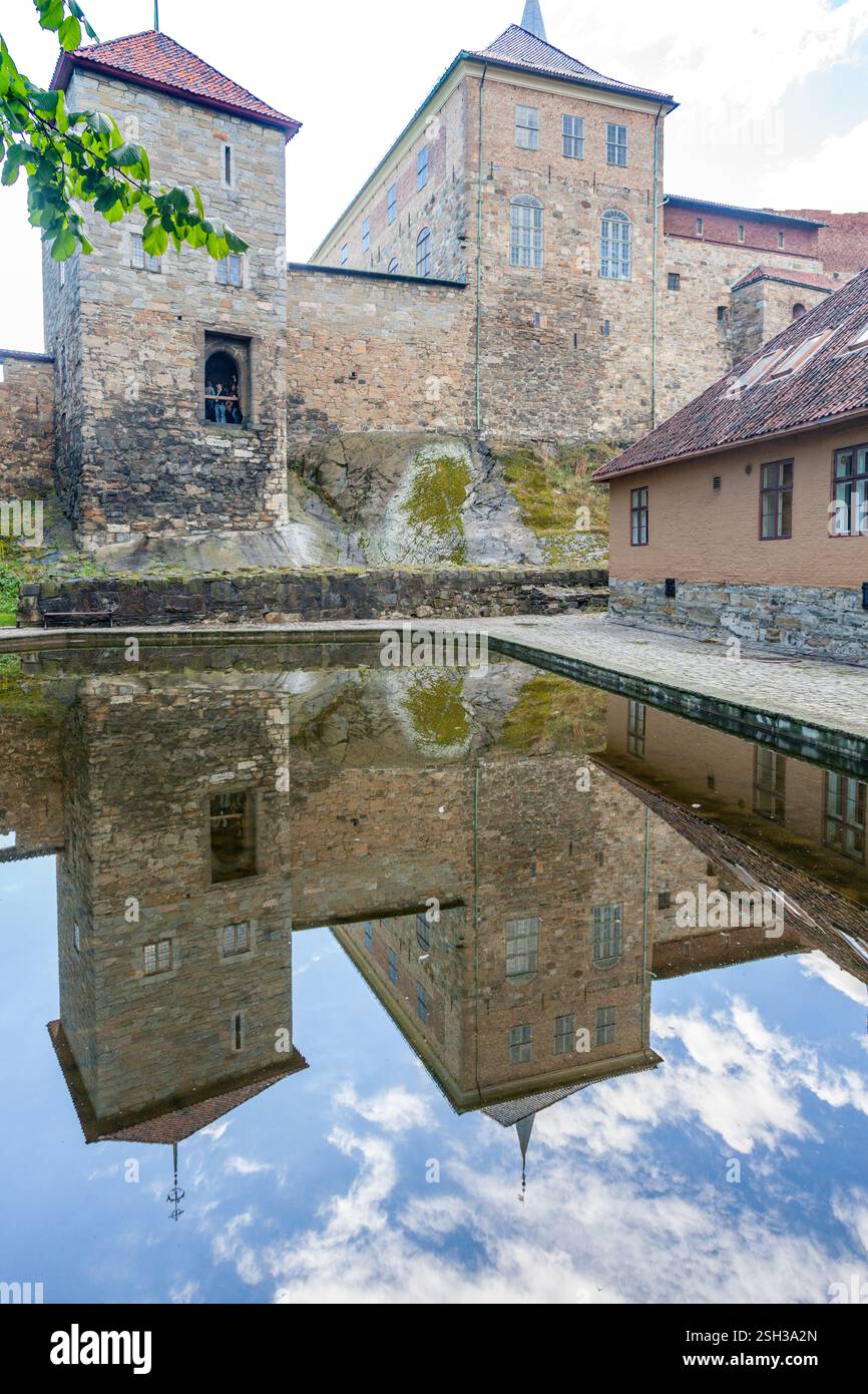 Historic castle reflects beautifully hi-res stock photography and ...