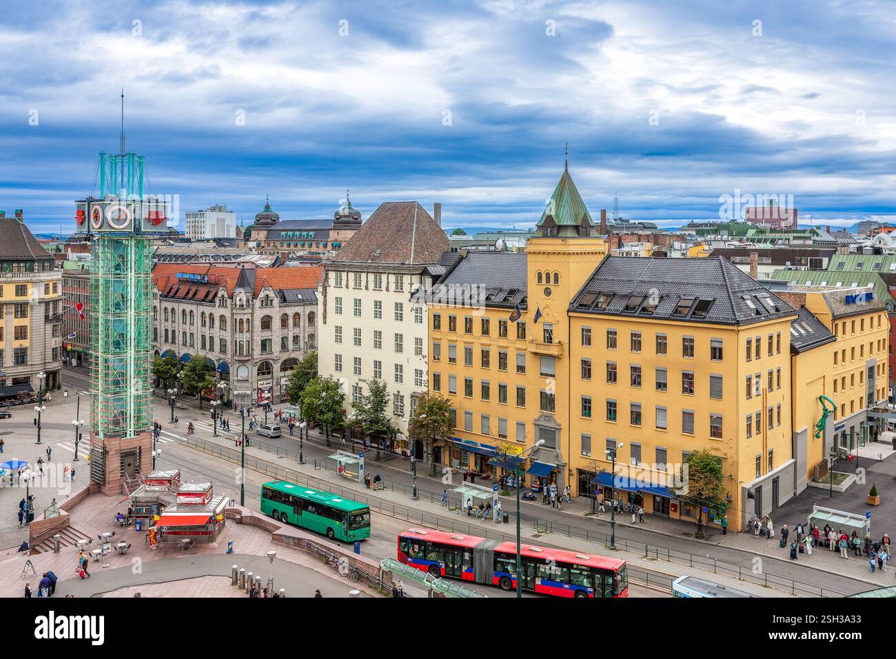 Oslo, Norway, Aug 10 2017, Downtown Oslo showcases historic ...