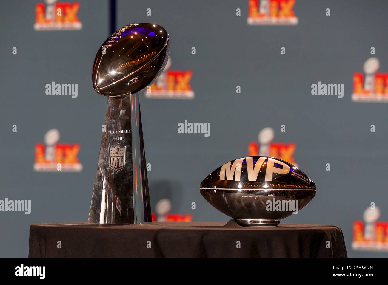 New Orleans, United States. 10th Feb, 2025. Both the Vince Lombardi and ...