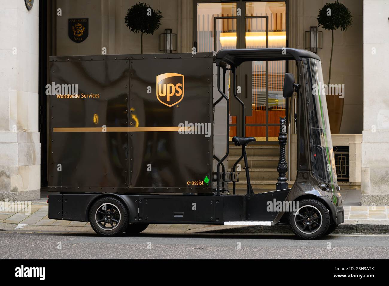 London, UK - September 18, 2024; UPS electric assist eQuad delivery bike with logo on London ...