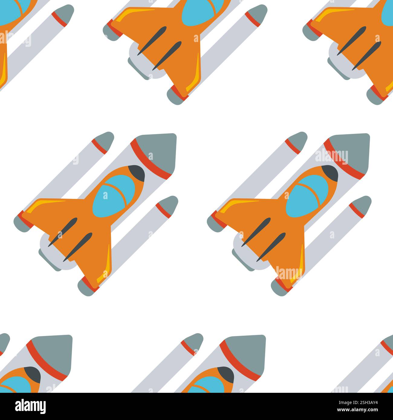 Seamless pattern with space rocket. Vector illustration Stock Vector ...