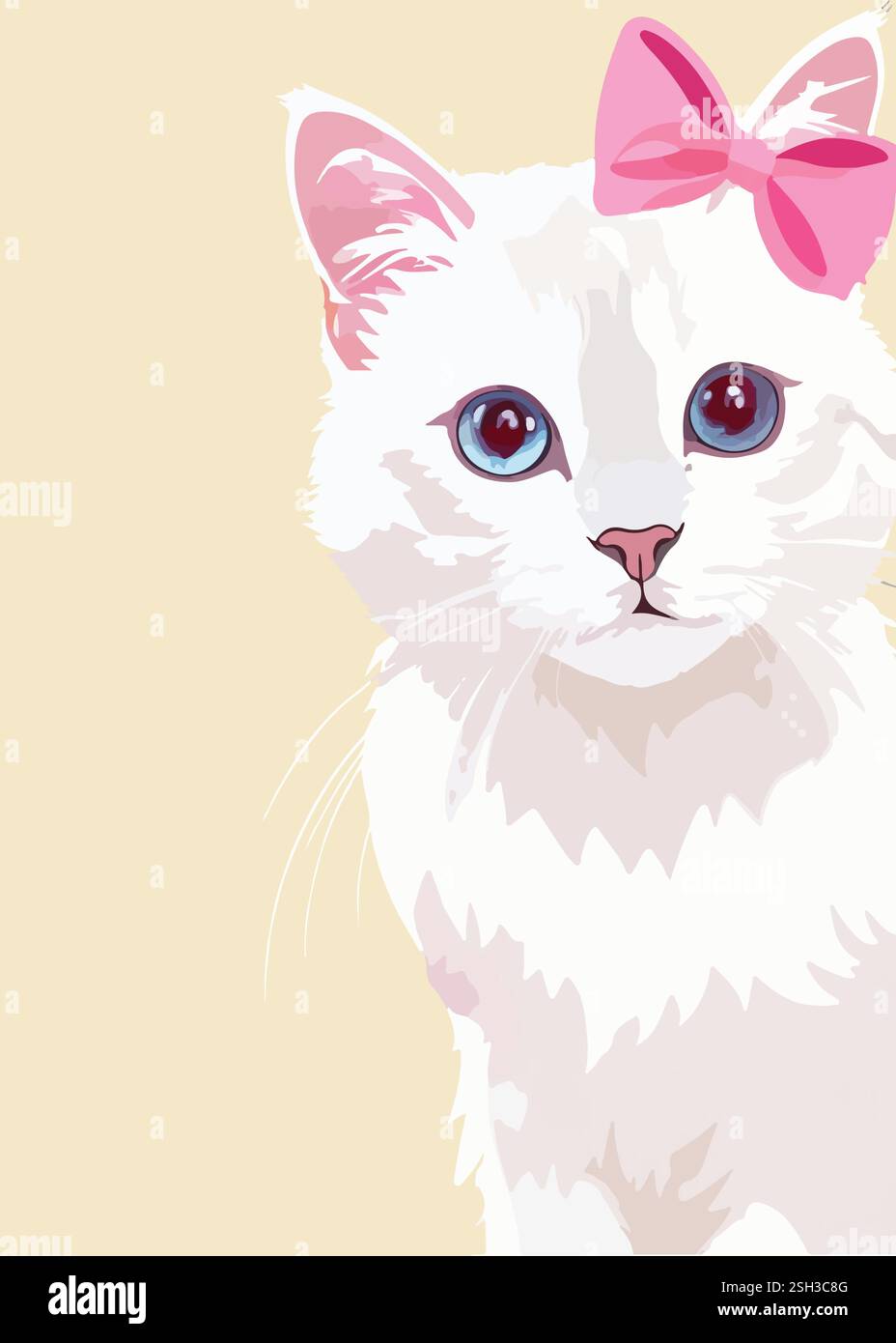 Cartoon cat character bow Stock Vector Images - Alamy