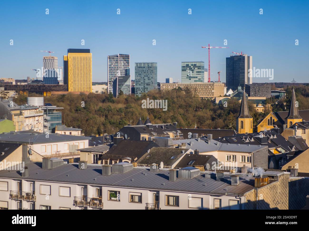Aerial panorama sunset view of downtown Luxembourg City Stock Photo - Alamy