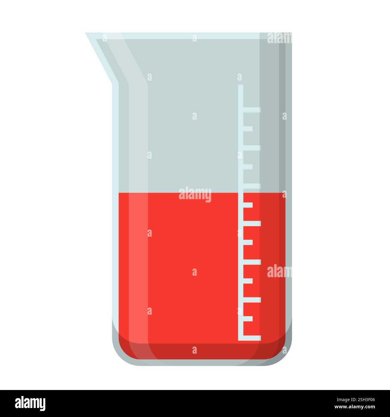 Measuring Beaker with Red Liquid for Laboratory and Chemistry Use Stock ...