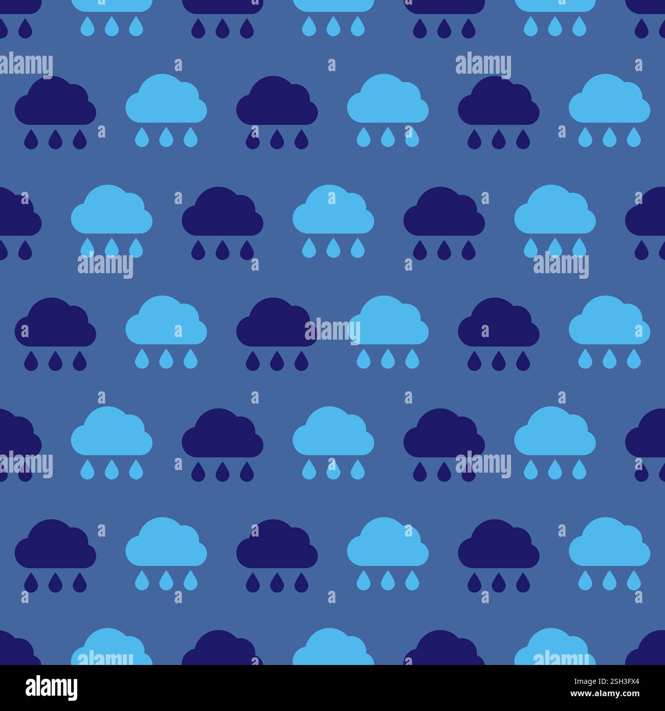 Rainy cloud. Seamless pattern of rainy clouds. Bad weather symbol ...
