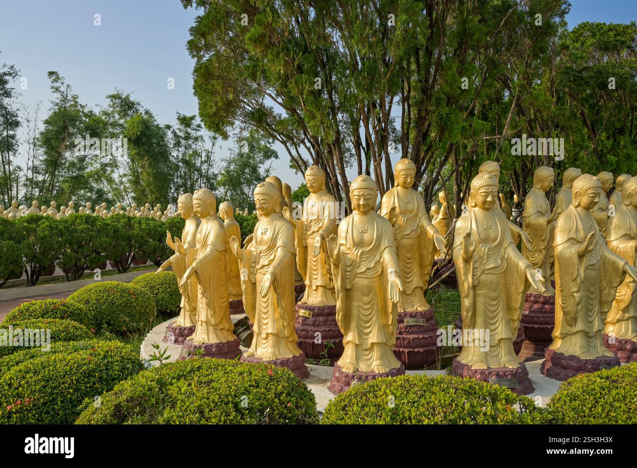 Kleinere Buddha-Statuen im Great Buddha Land am Kloster des Fo-Guang ...