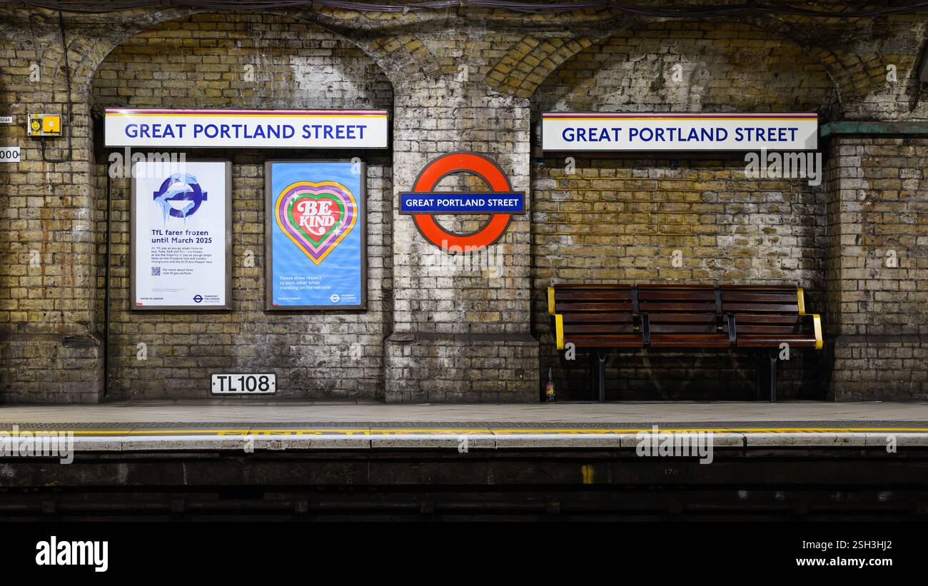 London, UK - March 23, 2024; London Underground Great Portland Street ...