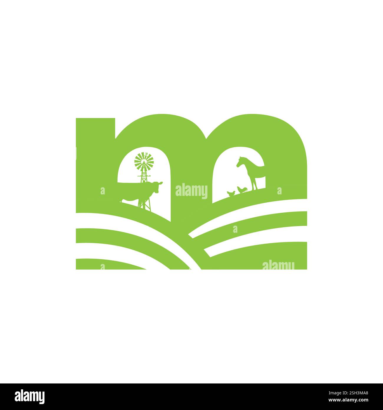 Agriculture and livestock Logo On Letter M Concept Agro Farm Logo ...