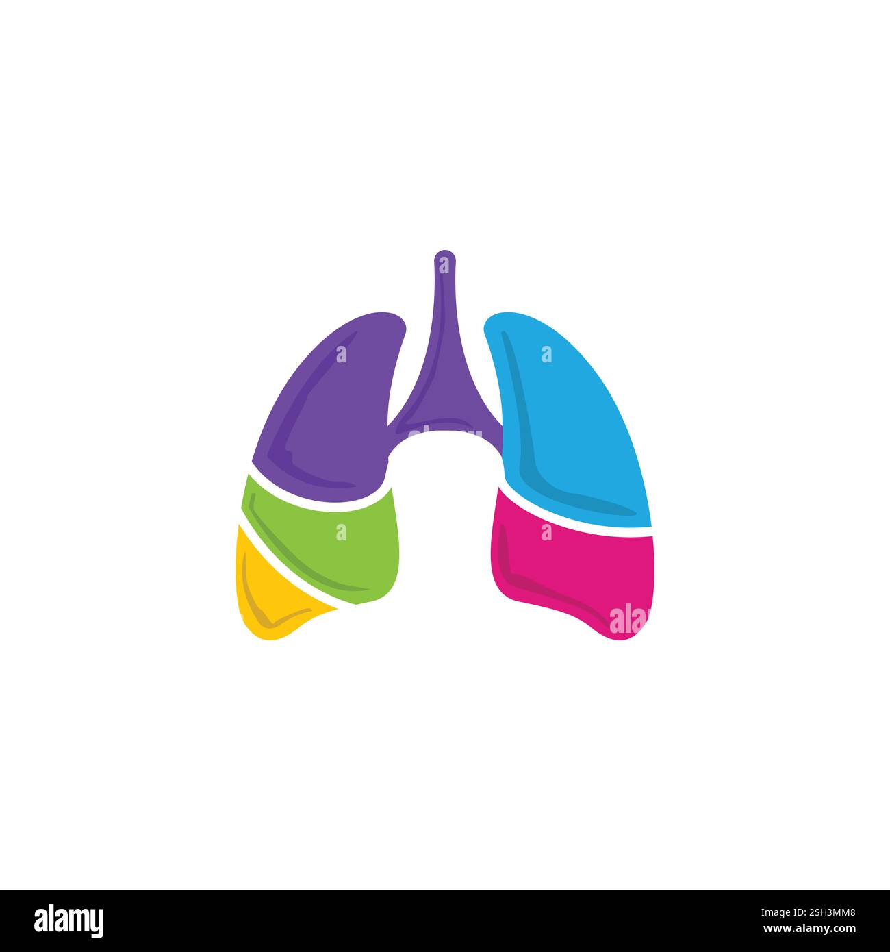 Colorful Lungs logo vector, Health lungs logo designs template, design ...
