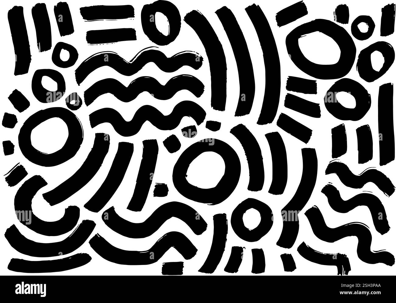 Abstract bold wavy brush Cut Out Stock Images & Pictures - Alamy