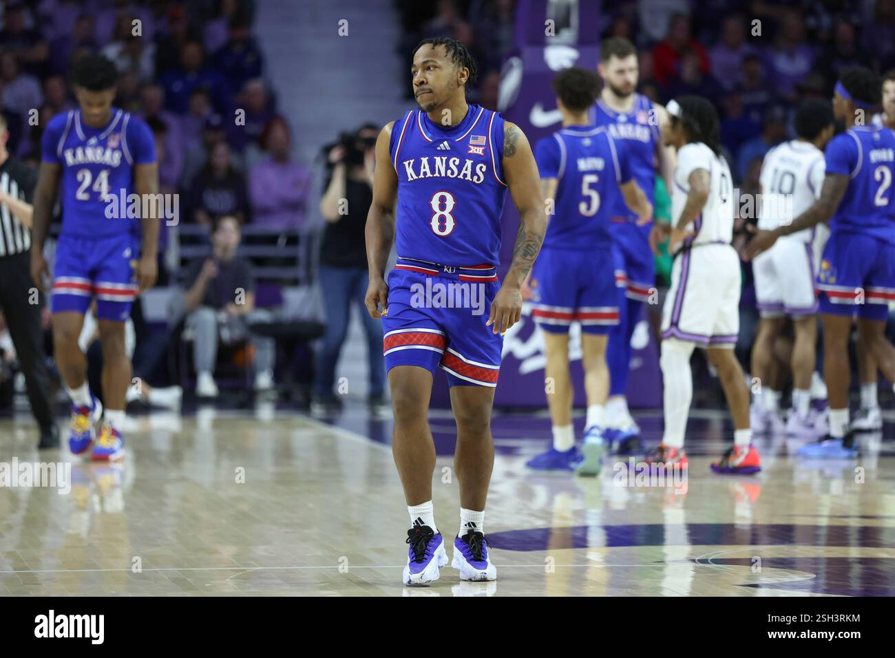 MANHATTAN, KS - FEBRUARY 08: Kansas Jayhawks guard David Coit (8) in ...