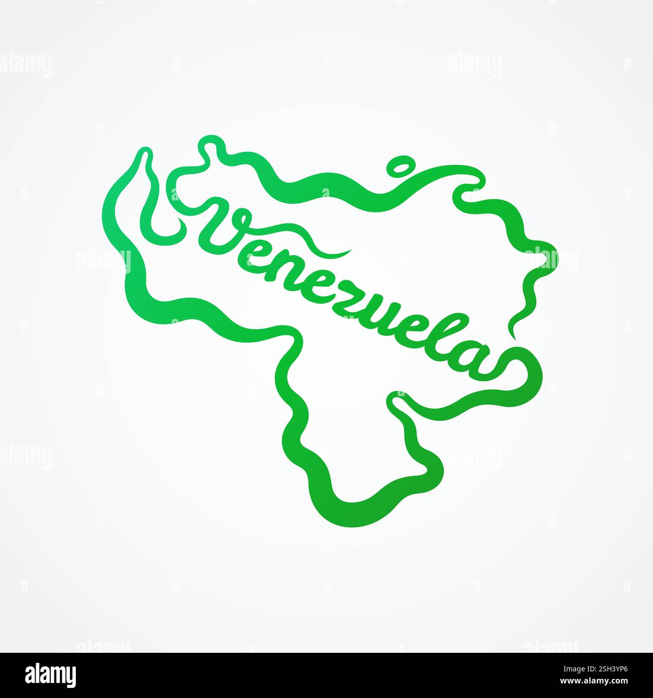 Map of Venezuela - shape and name in one line Stock Vector Image & Art ...