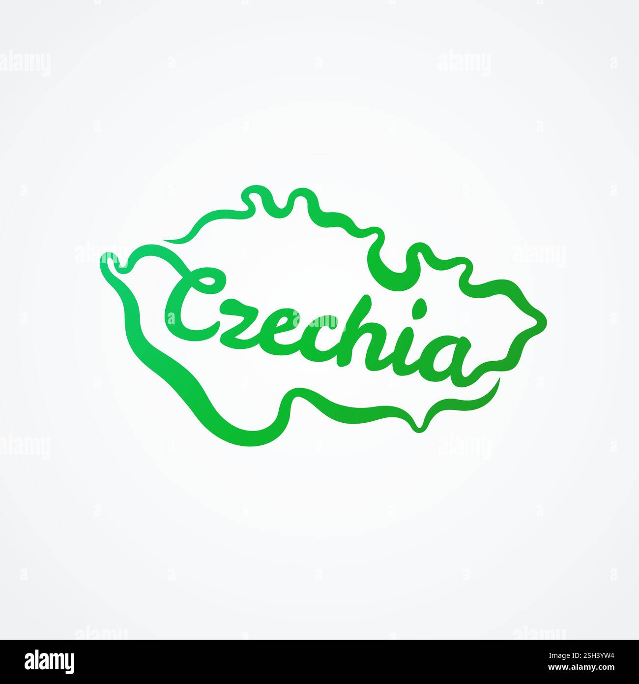 Map of Czechia- shape and name in one line Stock Vector Image & Art - Alamy