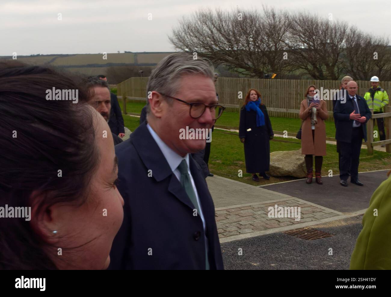 Nansledan, Cornwall, UK. 10th Feb, 2025. King Charles Escorts the prime ...