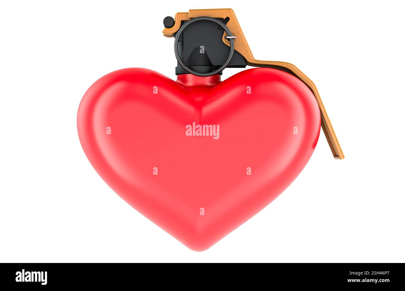 Heart Grenade, 3D rendering isolated on white background Stock Photo ...