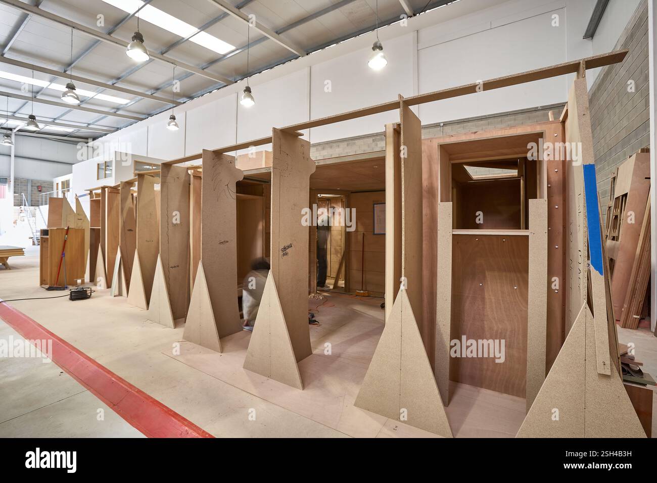 Interior View of a Construction Workshop Focusing on an Active Wooden ...
