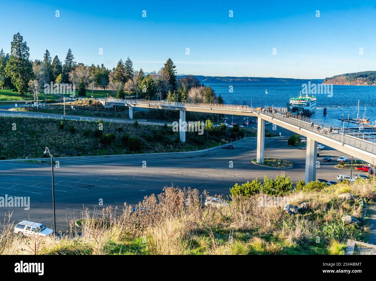 A view of the Wilson Way Pedestrian Bridge at Point Defiance Park in ...