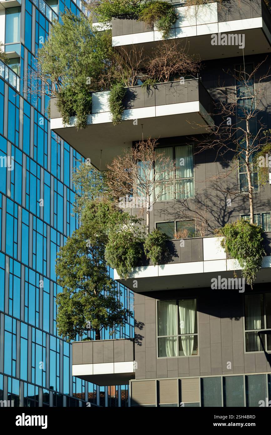 Italy, Lombardy, Milan, Bosco Verticale Residential Towers 111 Meters ...