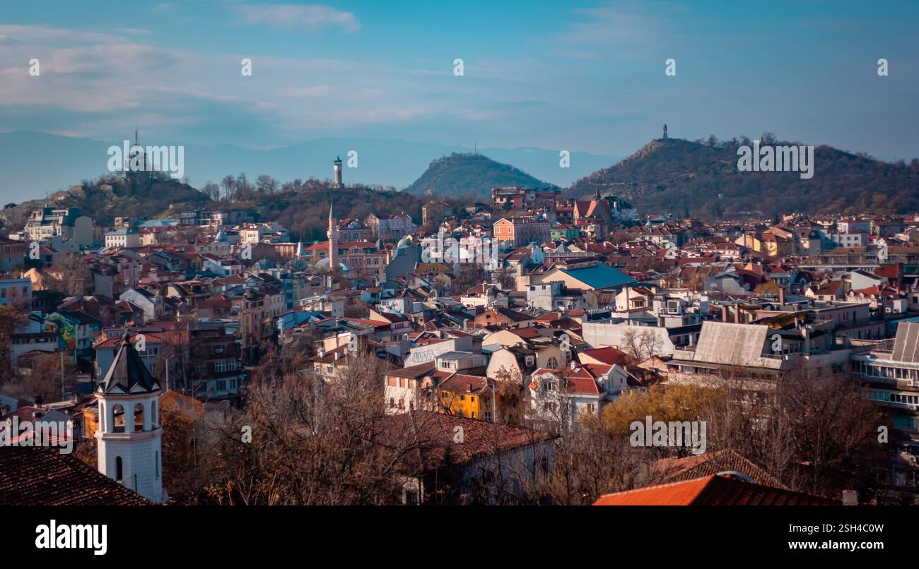 Panoramic view of Plovdiv, Bulgaria from Nebet Tepe Stock Photo - Alamy