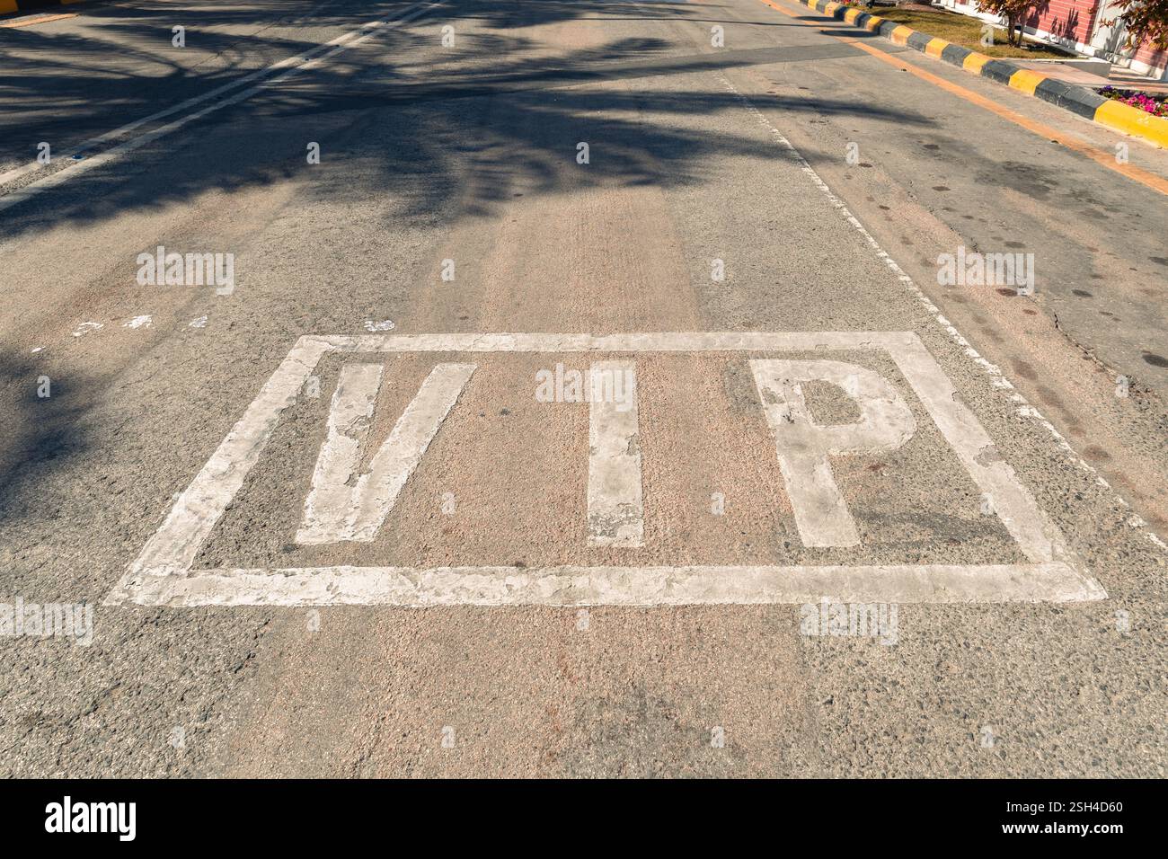 Manama, Bahrain - January 5, 2025: A dedicated VIP lane marked ...