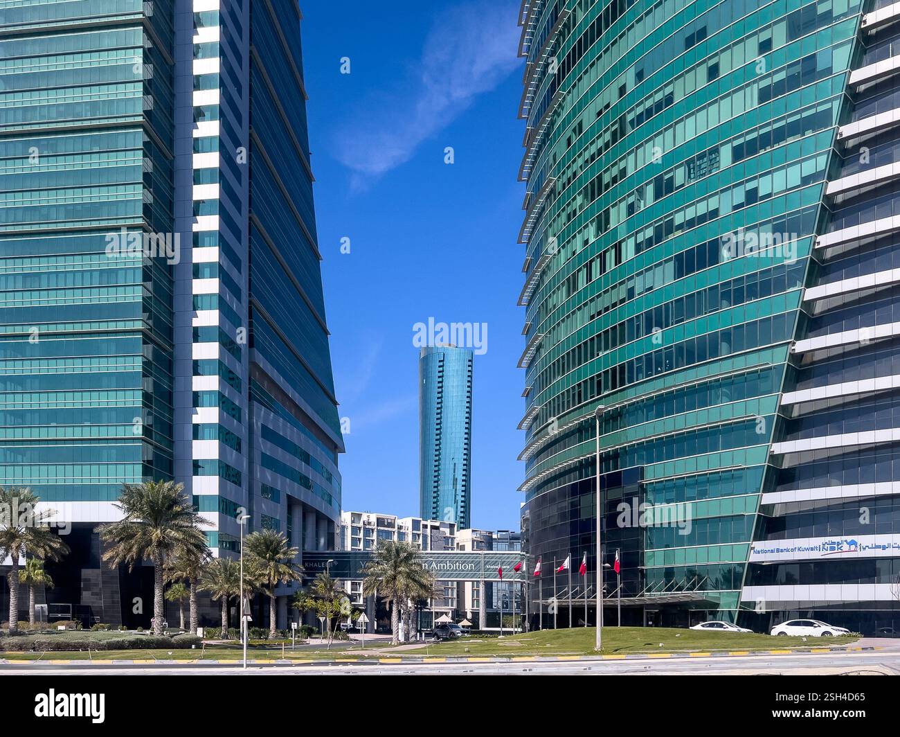 Manama, Bahrain - January 5, 2025: A view of modern skyscrapers with ...