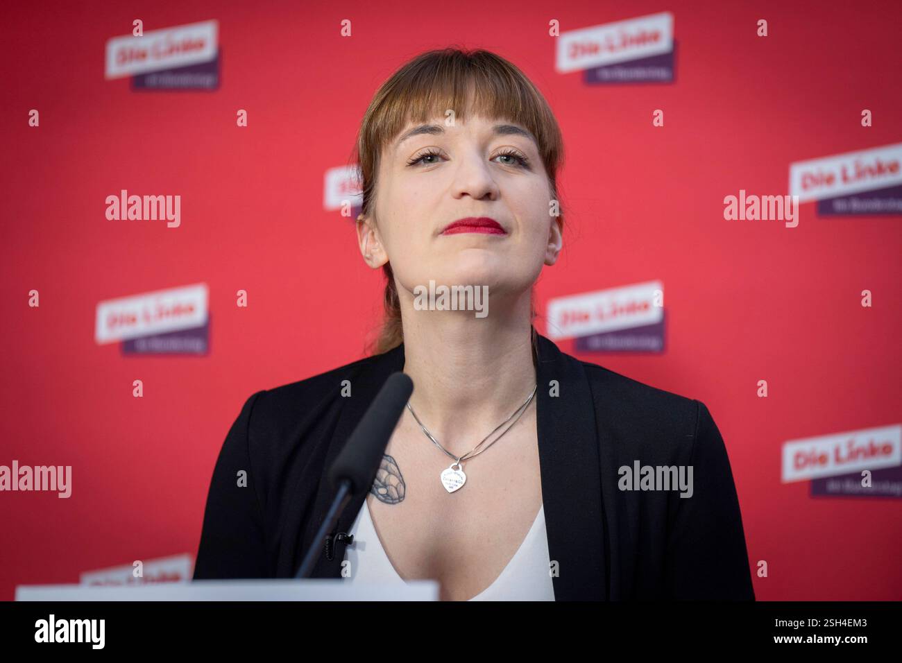 Gruppe, Die Linke, Heidi Reichinnek Pressestatement, Bundestag, Gruppe ...