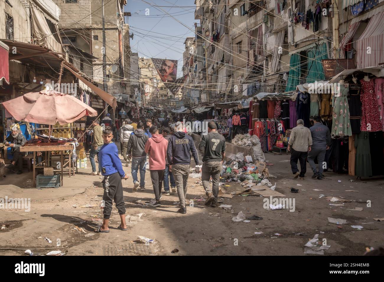 People in Shatila refugee camp in Sabra neighborhood of Beirut, Lebanon ...