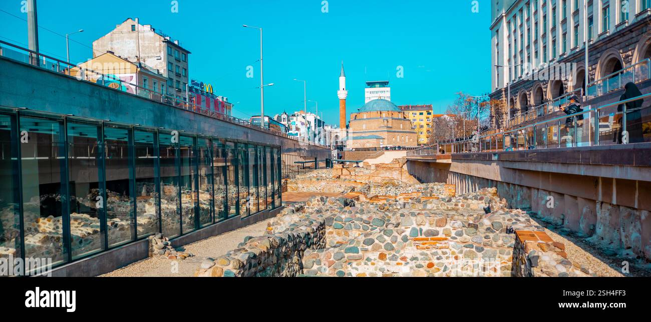 Sofia, Bulgaria - February 1, 2025 - Sofia Central Mosque and Serdika ...