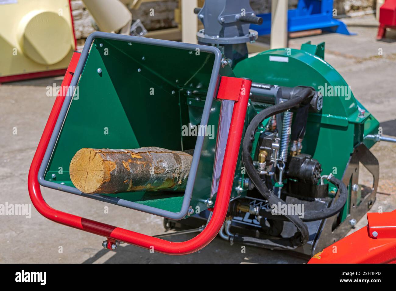 Large Wood Branch in Petrol Powered Chipper Machinery Stock Photo - Alamy