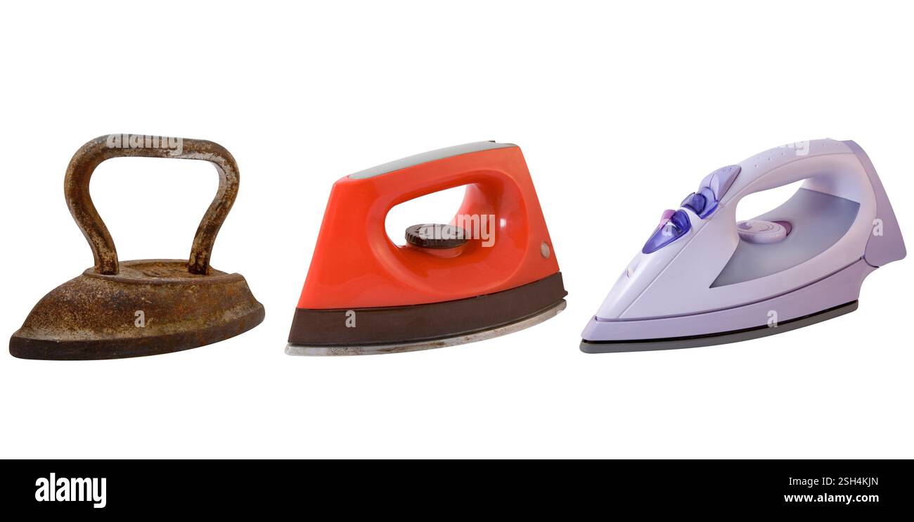 Three irons over white Stock Photo - Alamy