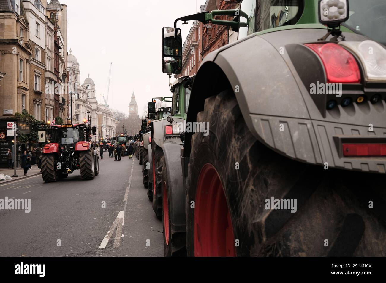 London, UK. 10th, February, 2025. Farmers drive their tractors into ...
