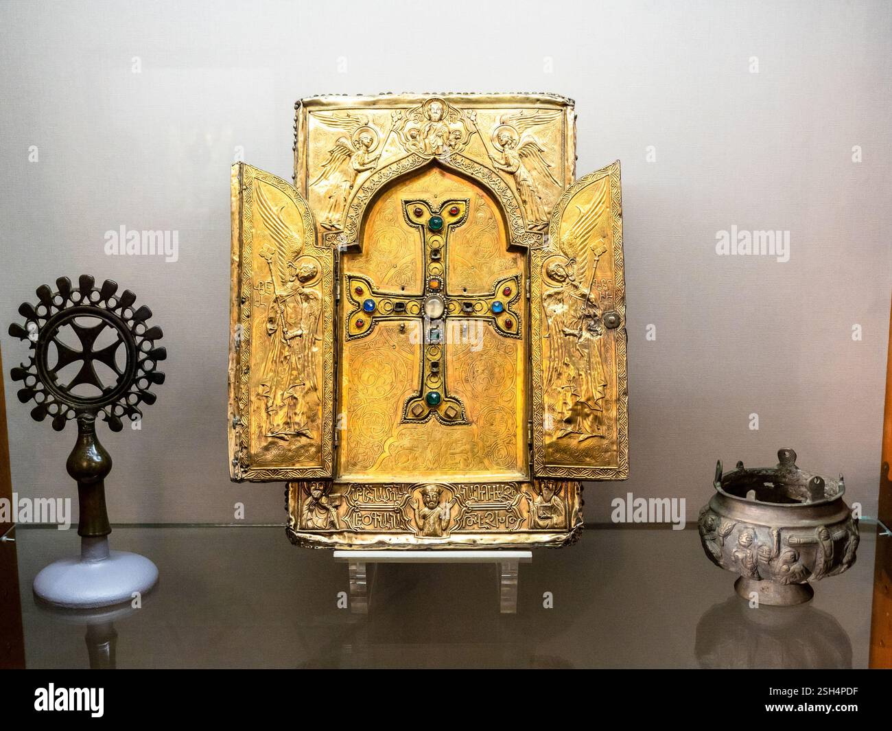 Vagharshapat, Armenia - January 25, 2025: reliquary containing splinter ...
