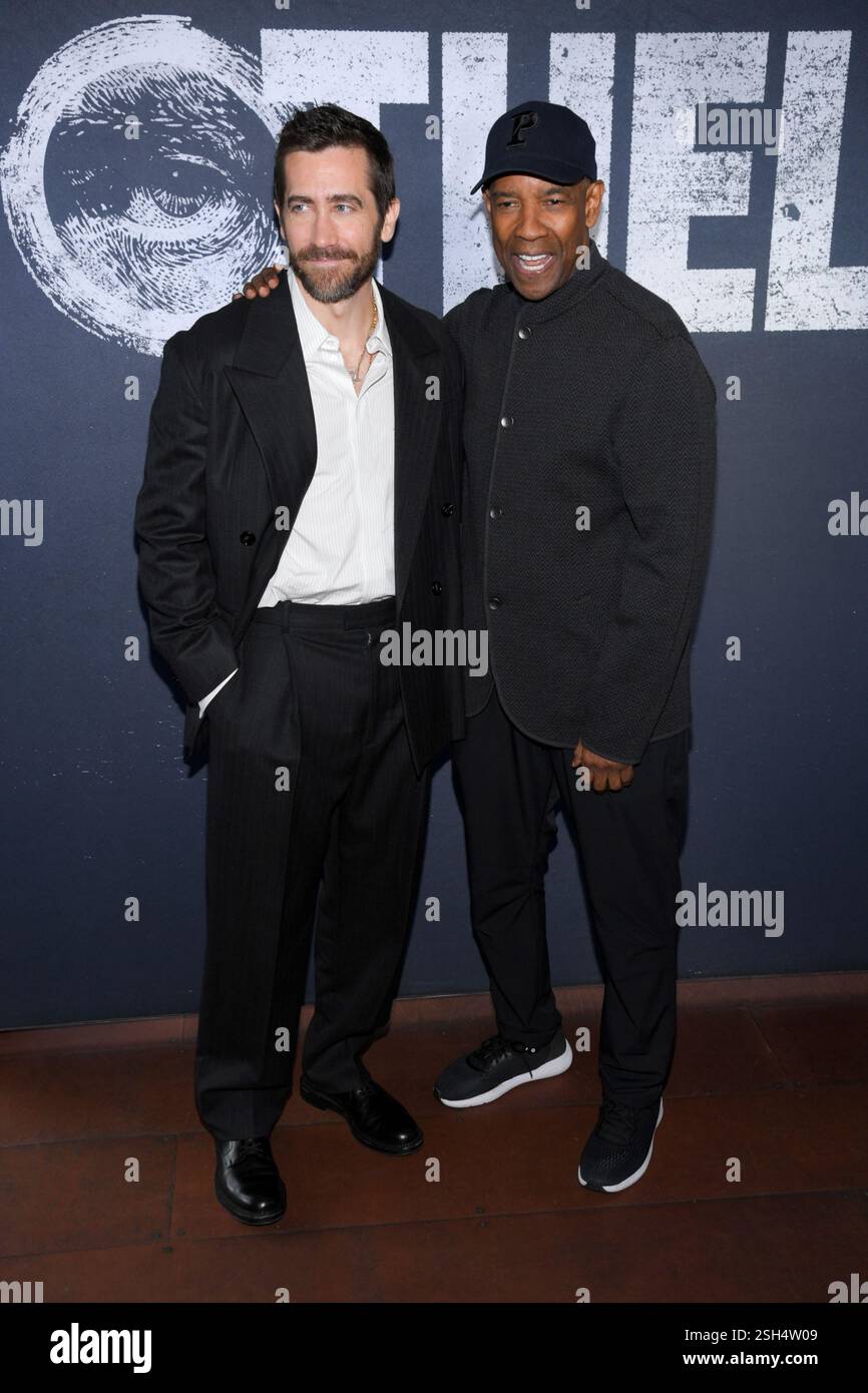 New York, USA. 10th Feb, 2025. (L-R) Denzel Washington and Jake ...