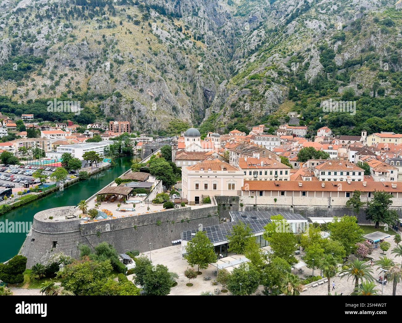 Kotor, Montenegro - July 2, 2024: Cityscape with the NW corner of the ...