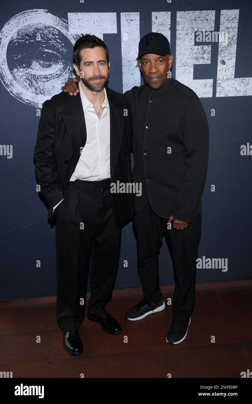 New York, USA. 10th Feb, 2025. (L-R) Denzel Washington and Jake ...