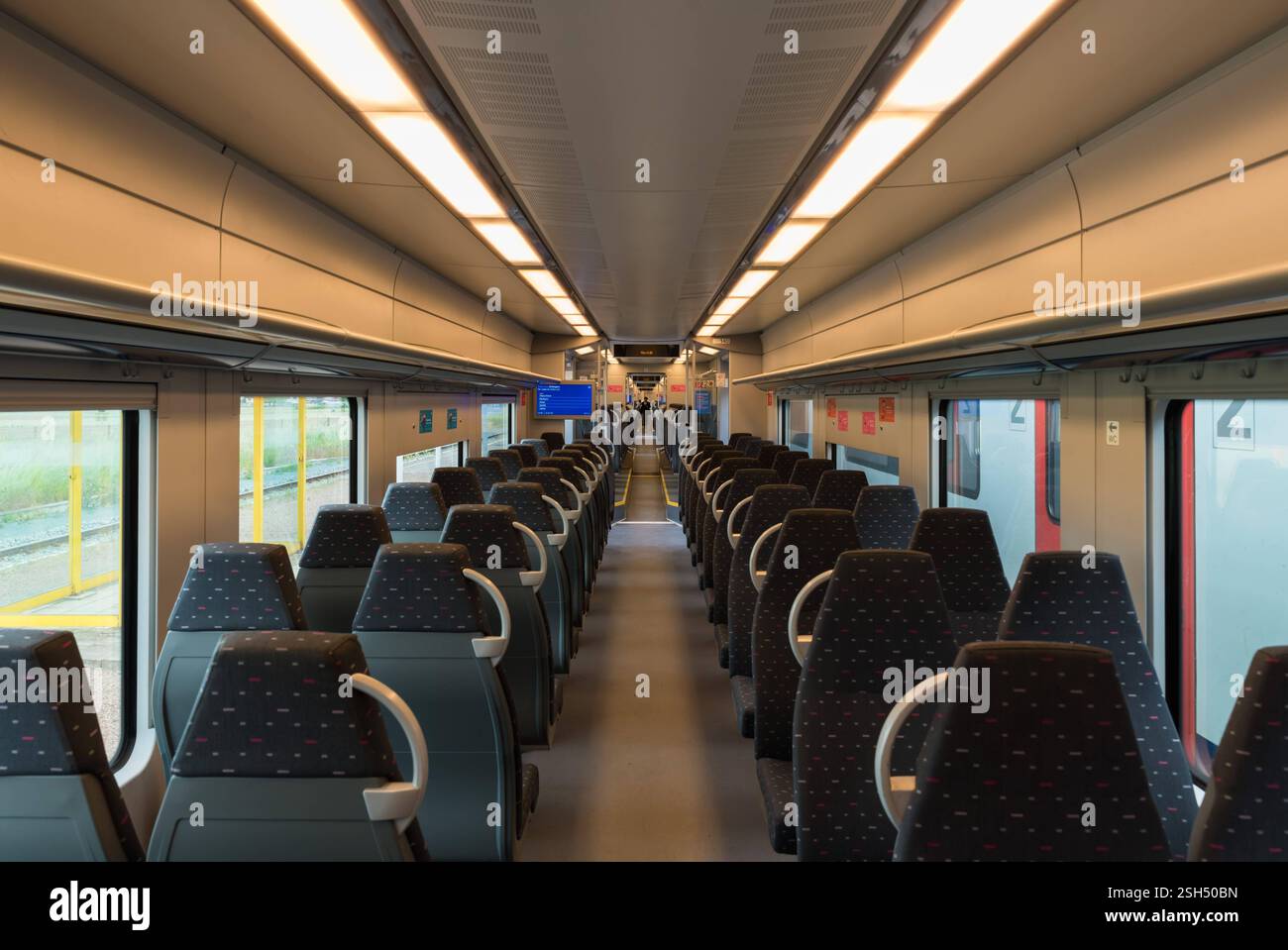Interior design of a regular intercity train, Lebbeke, Flanders ...