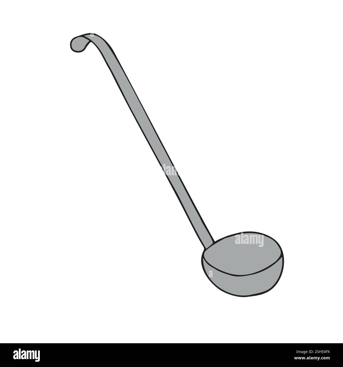 Vector hand drawn sketch doodle colored ladle isolated on white ...