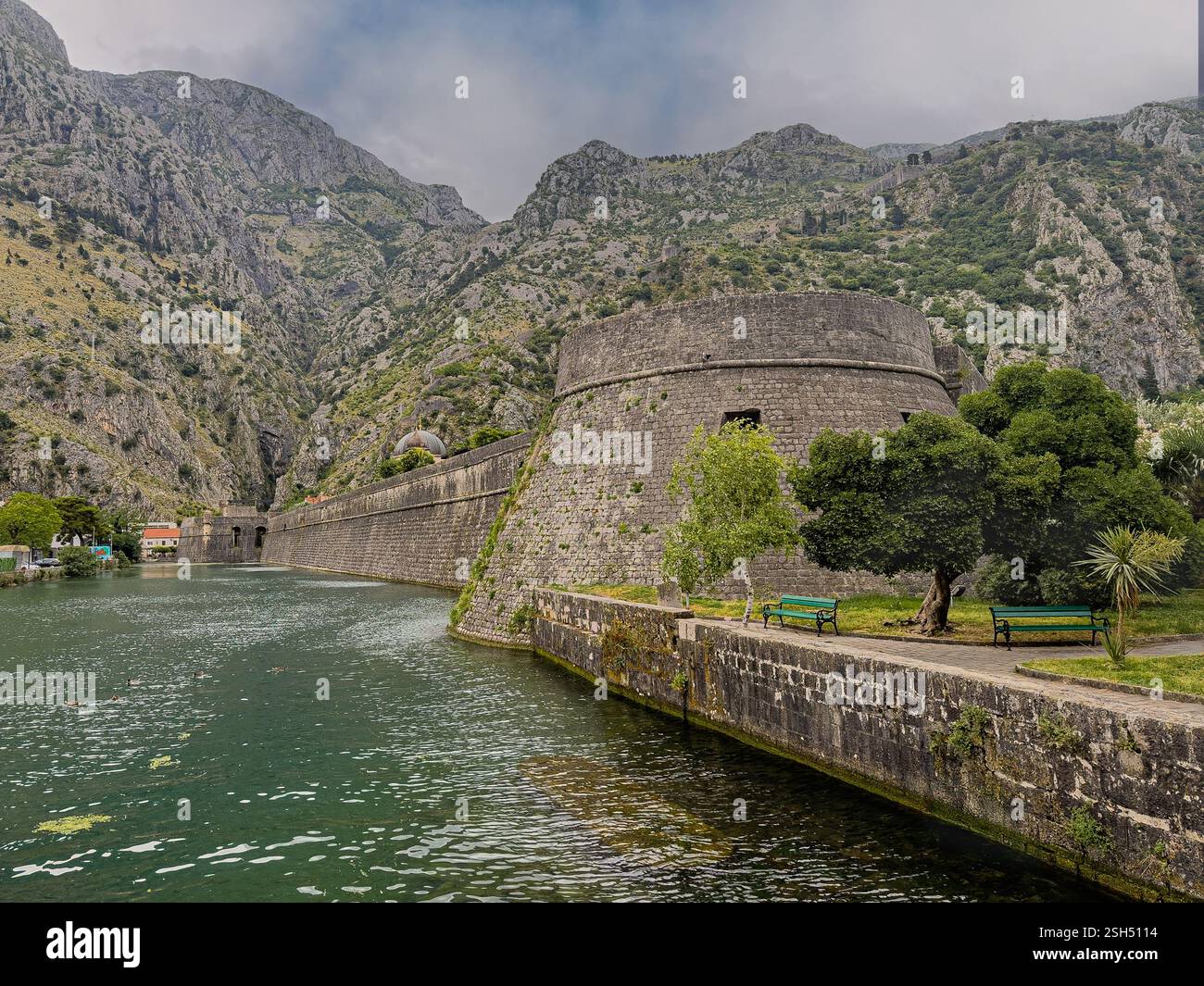 Kotor, Montenegro - July 2, 2024: Ramparts of historic downtown with ...