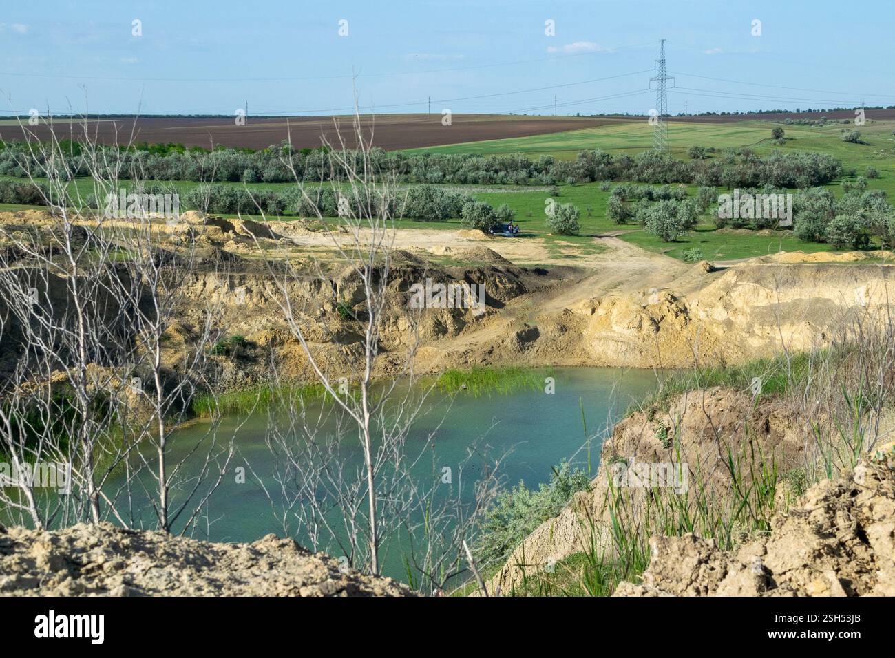 a huge blue lake in a quarry Stock Photo - Alamy
