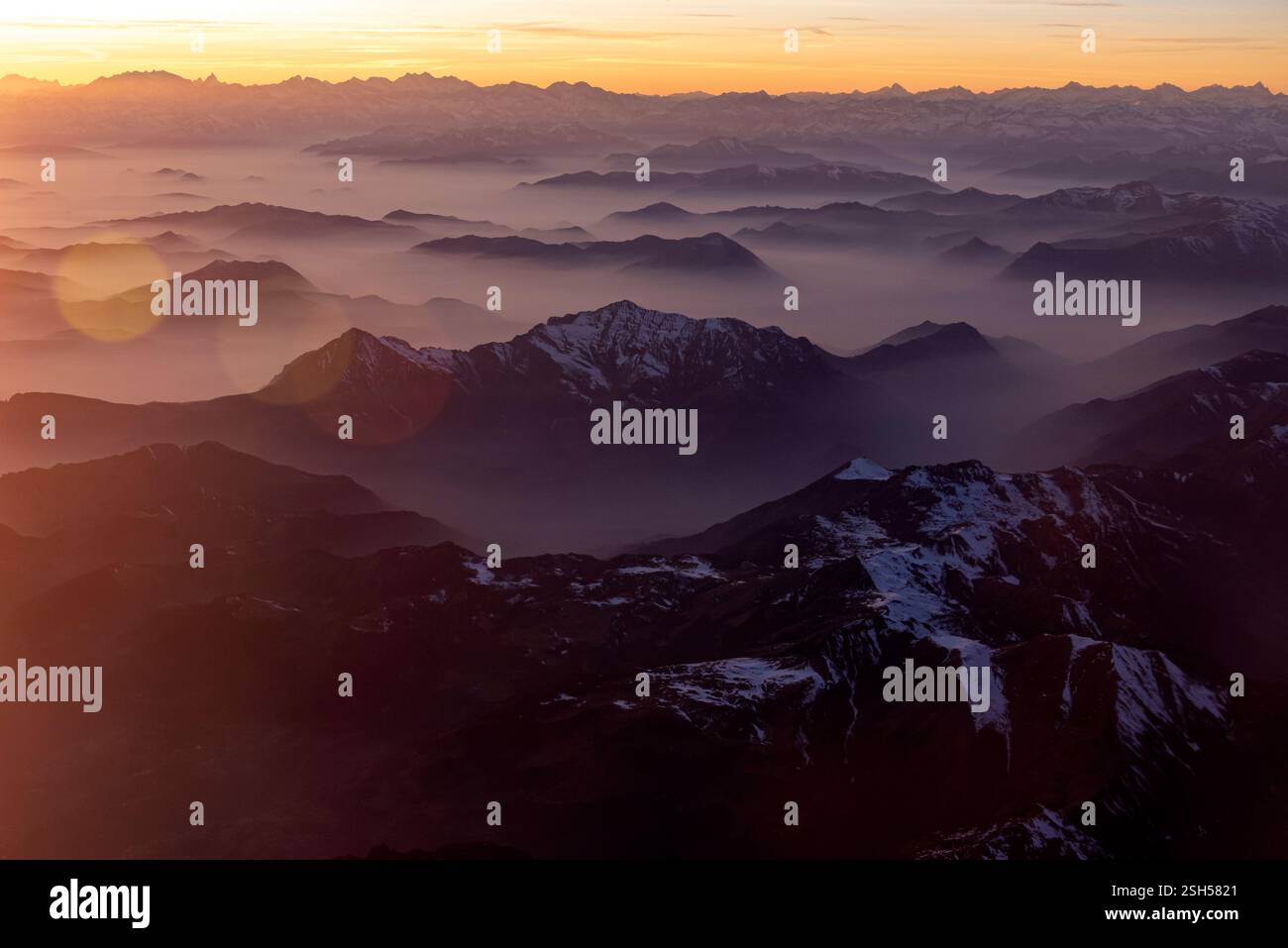 Aerial views at The Alps. From Italy to Denmark Stock Photo - Alamy