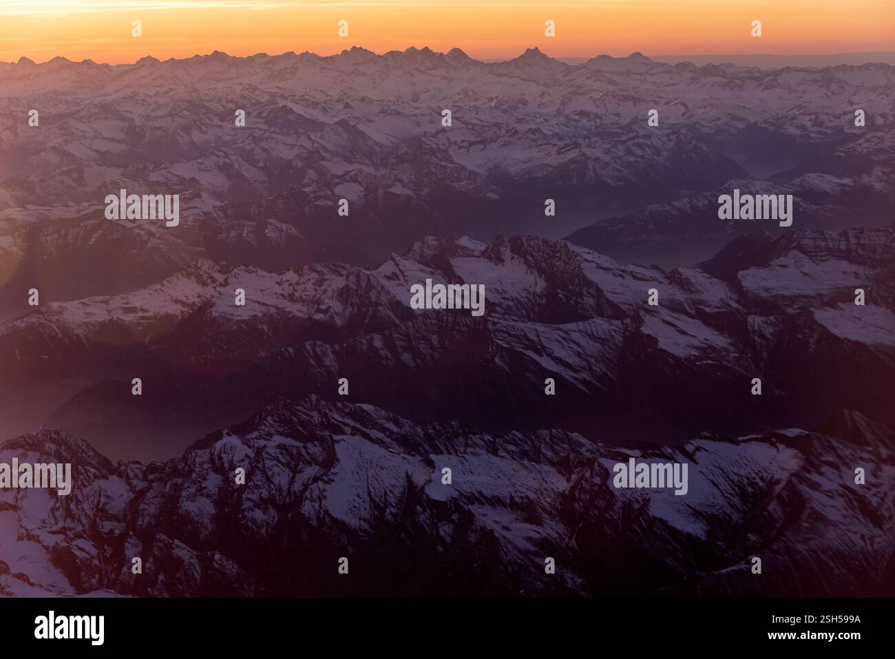 Aerial views at The Alps. From Italy to Denmark Stock Photo - Alamy
