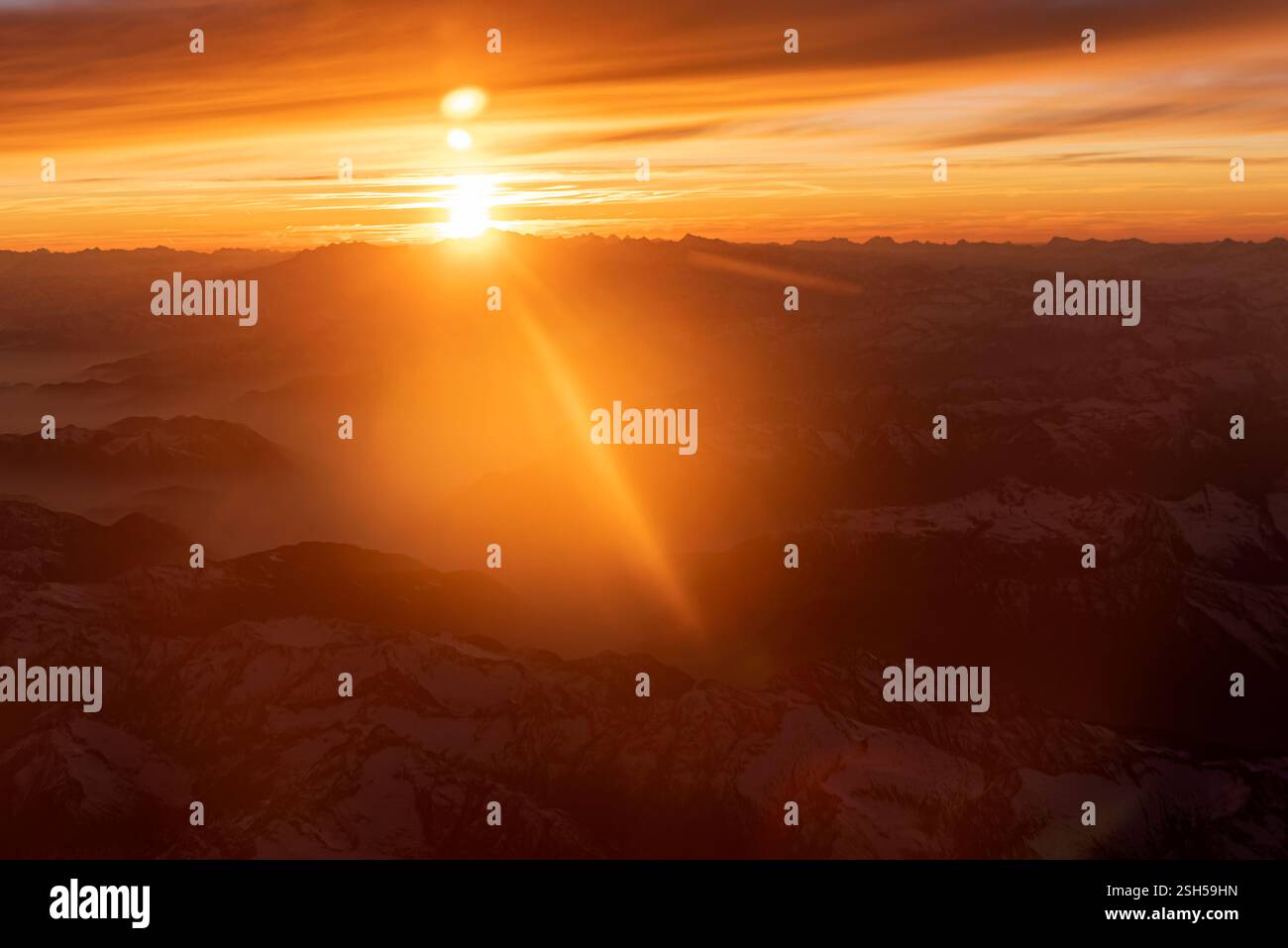 Aerial views at The Alps. From Italy to Denmark Stock Photo - Alamy