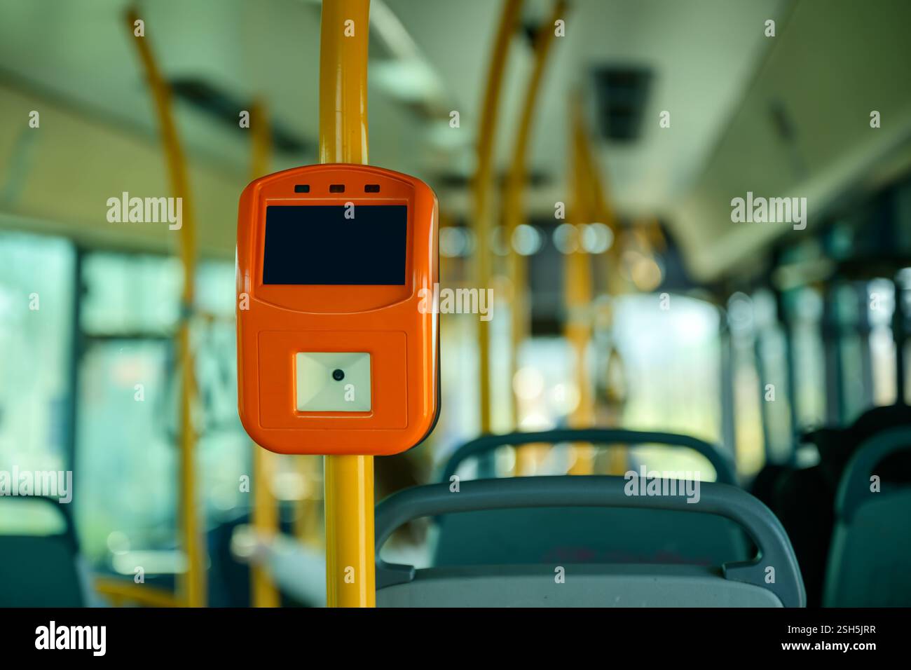 Bus ticket validator out of order, selective focus Stock Photo - Alamy