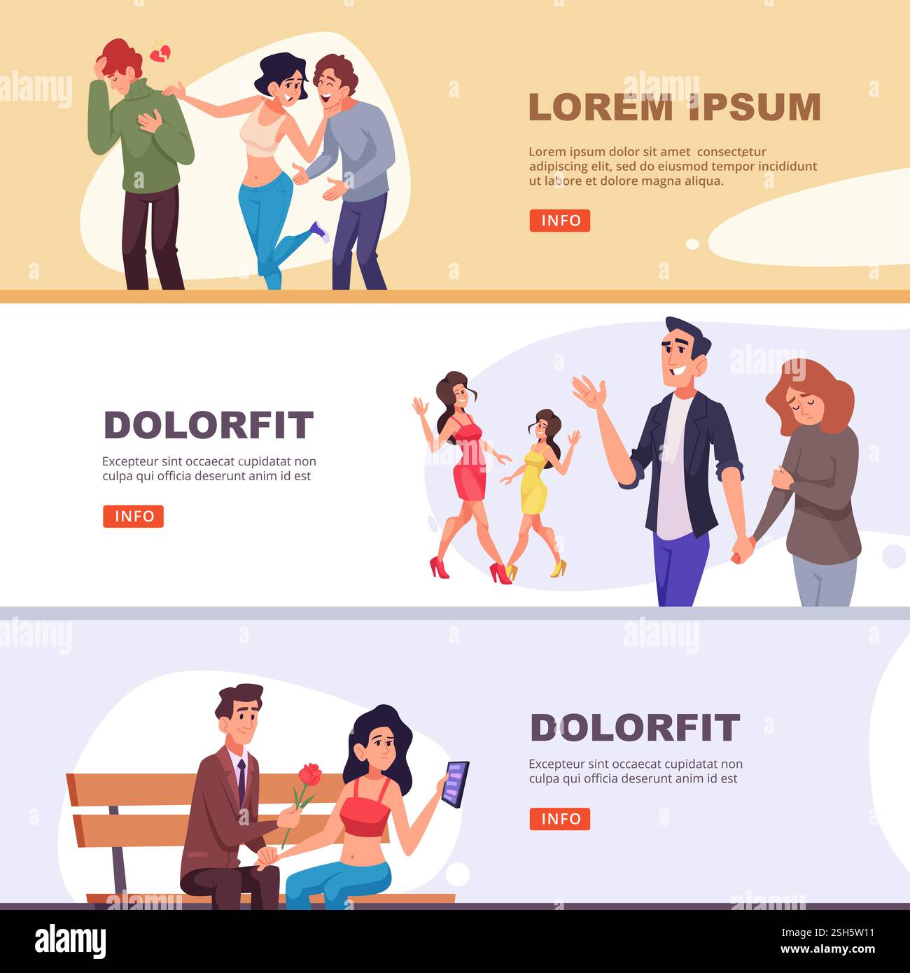 Cracked love. destructive relationship lovers vector psychological ...