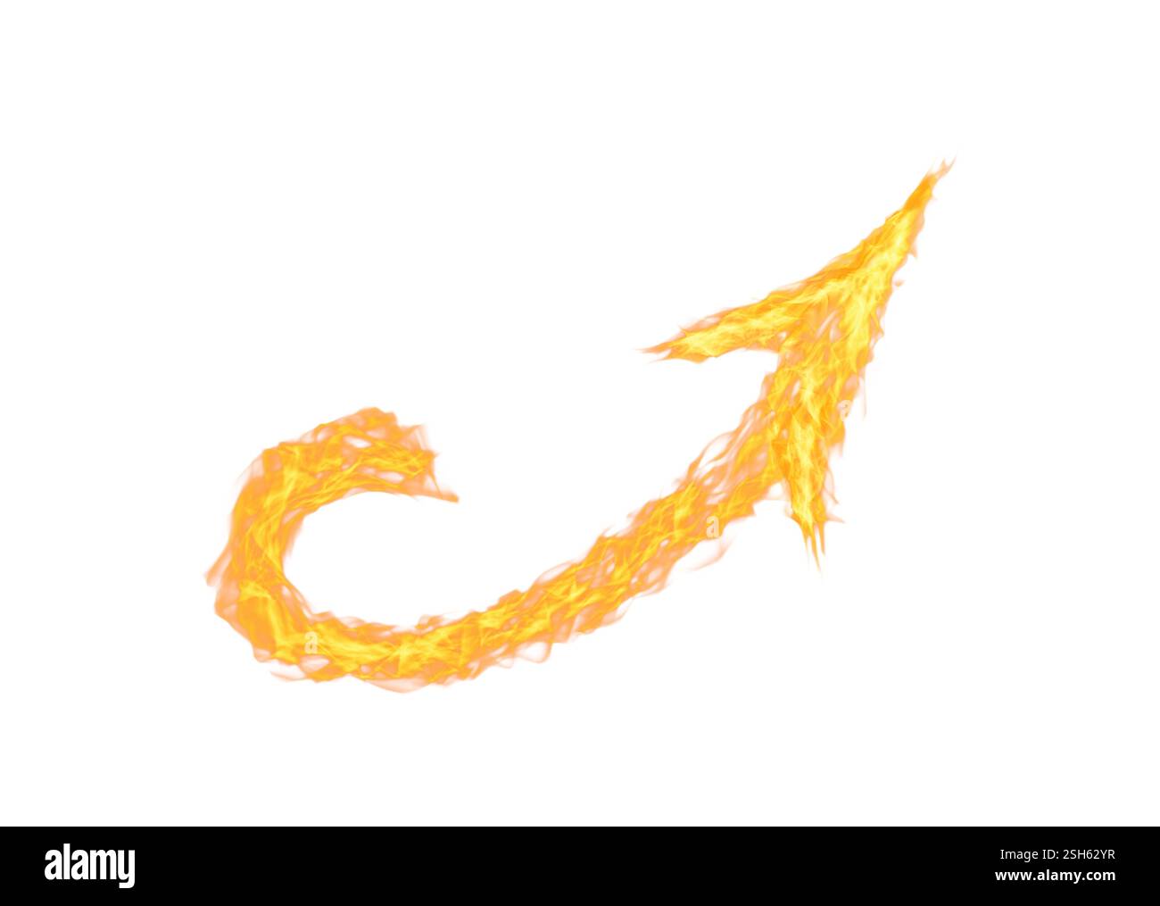 One arrow of fire isolated on white Stock Photo - Alamy