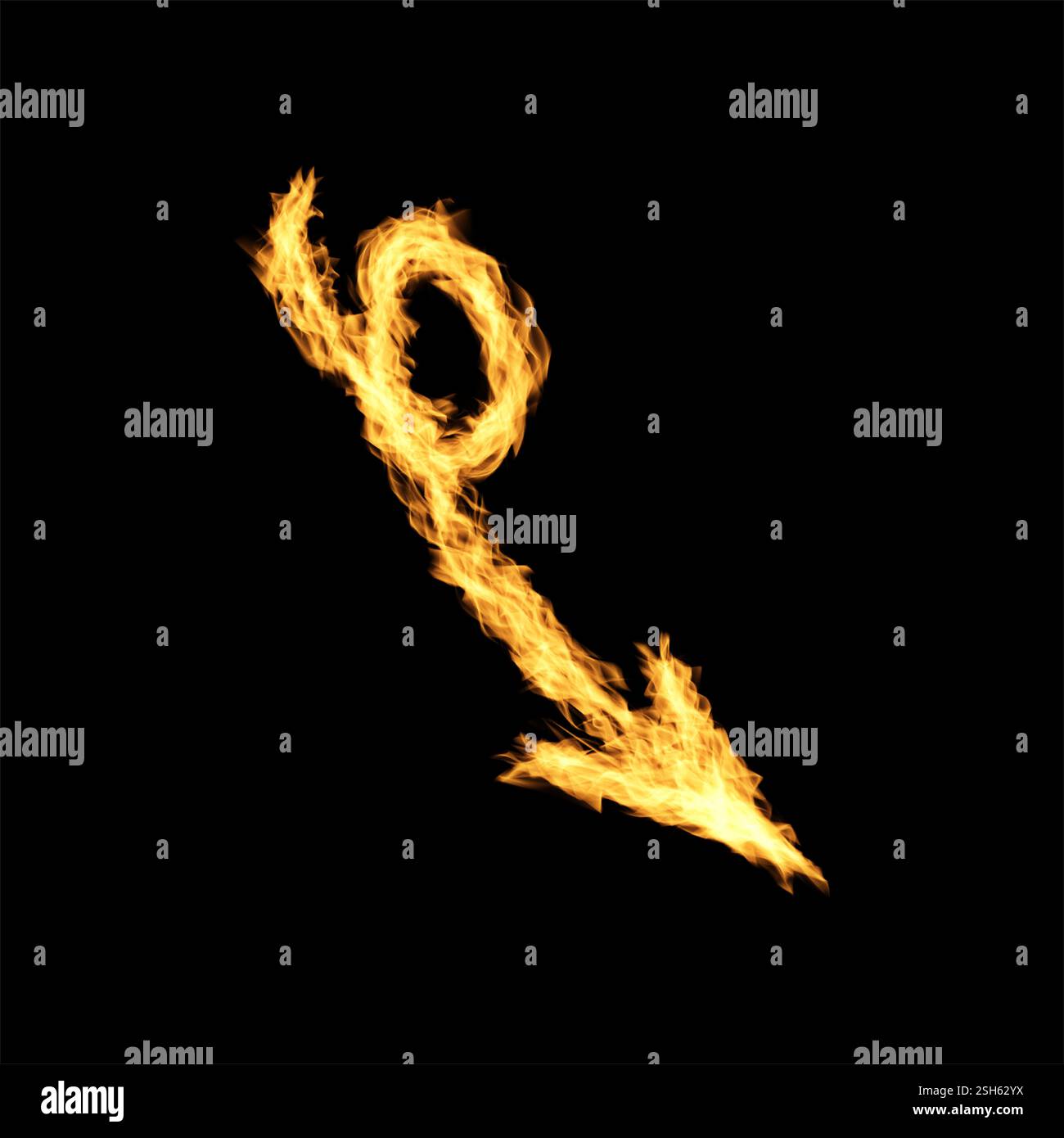 One arrow of fire on black background Stock Photo - Alamy