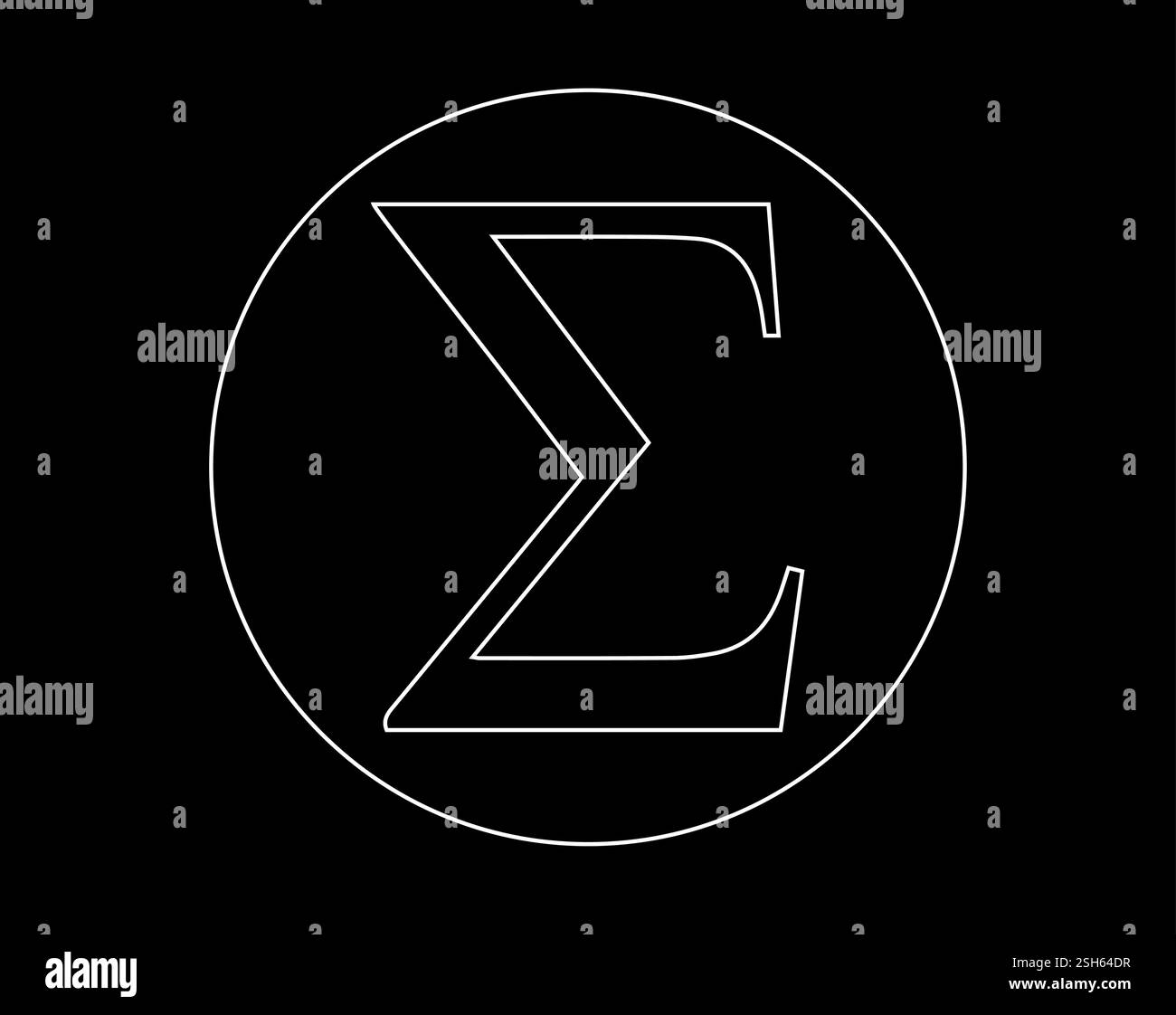 Sigma Symbol White Background, Minimalist Design Mathematical Notation ...