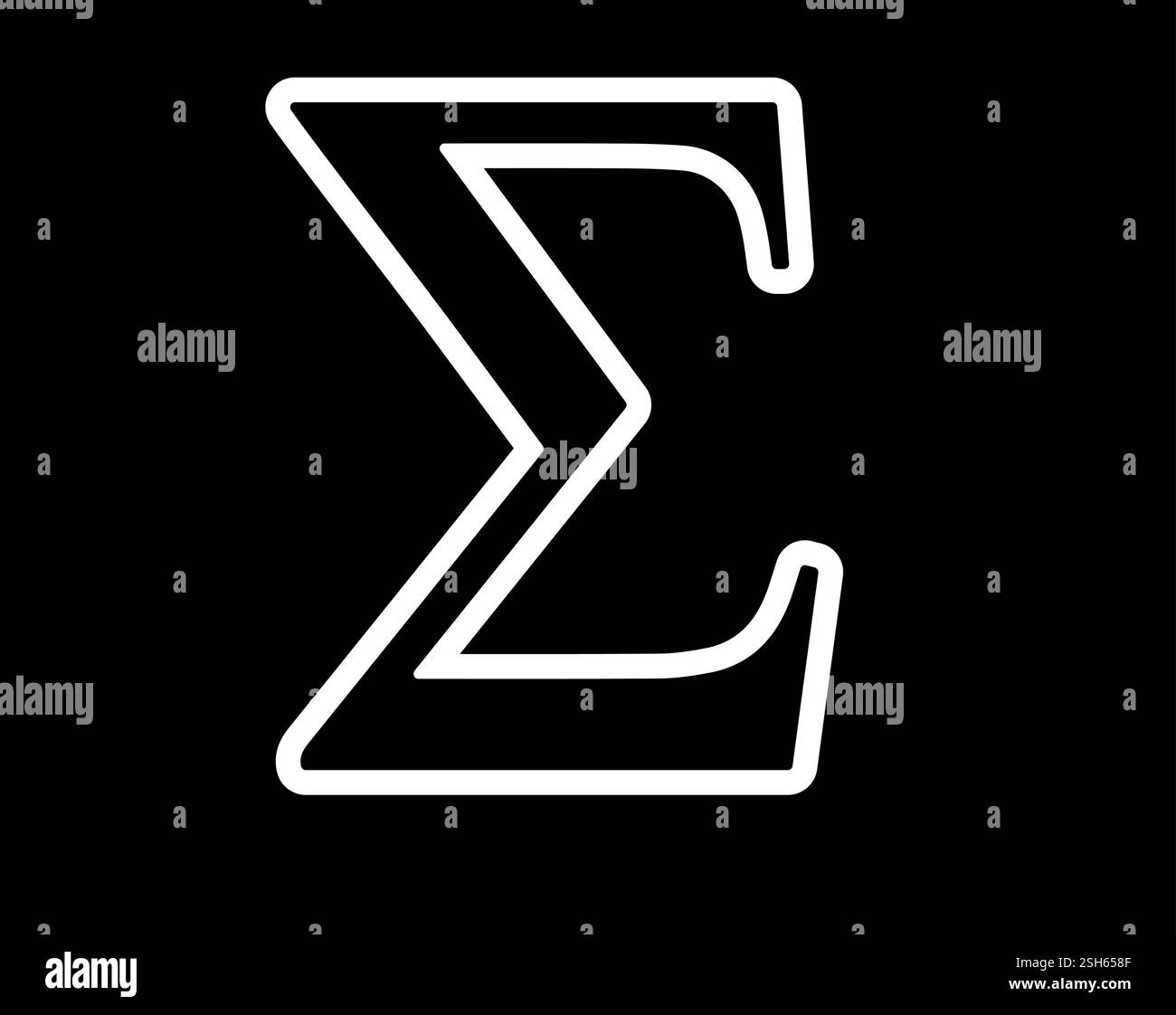 Sigma Symbol White Background, Minimalist Design Mathematical Notation ...